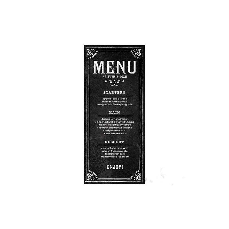Menu personnalise effet ardoise